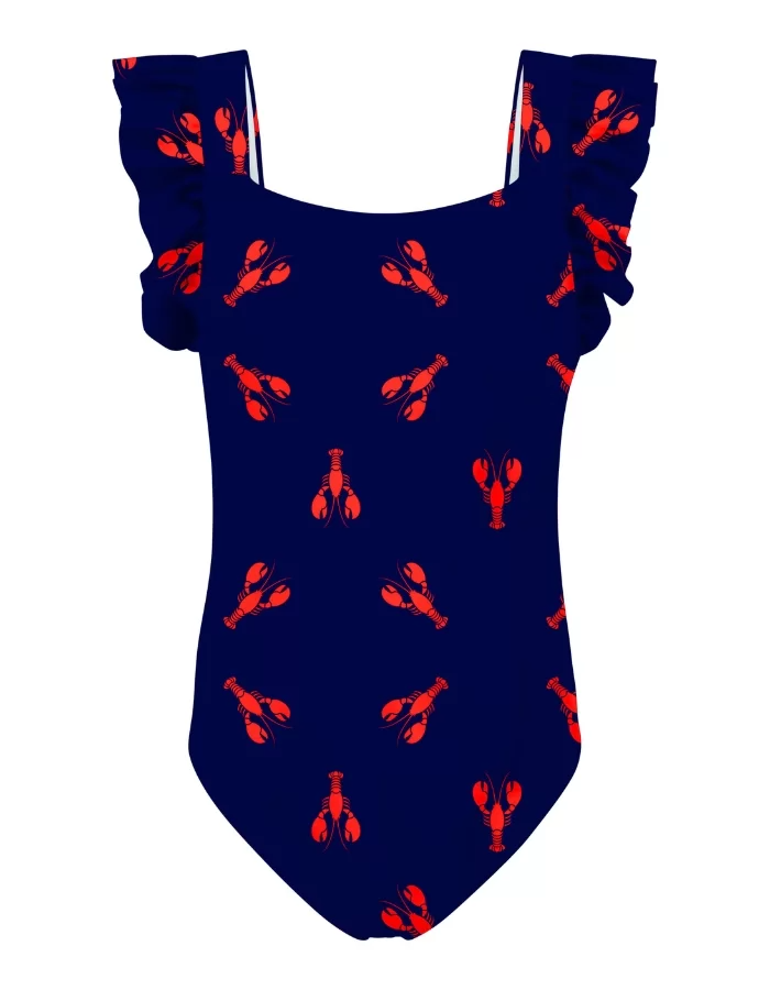 Red Lobster Girls Ruffle Swimsuit - Sandbar Swimwear