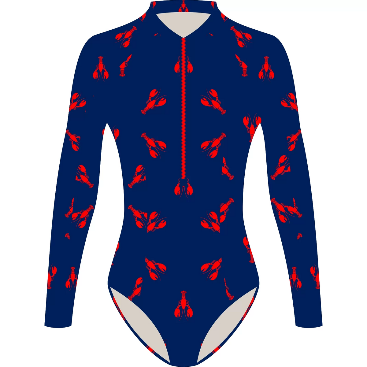 Red Lobster Long Sleeved Girls Swimsuit - Sandbar Swimwear