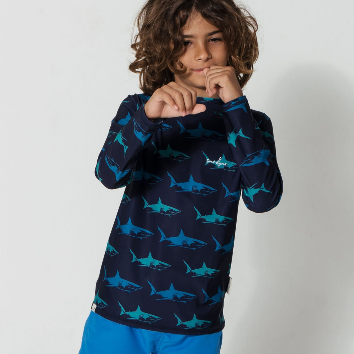 Blue Shark Rash Guard - Sandbar Swimwear