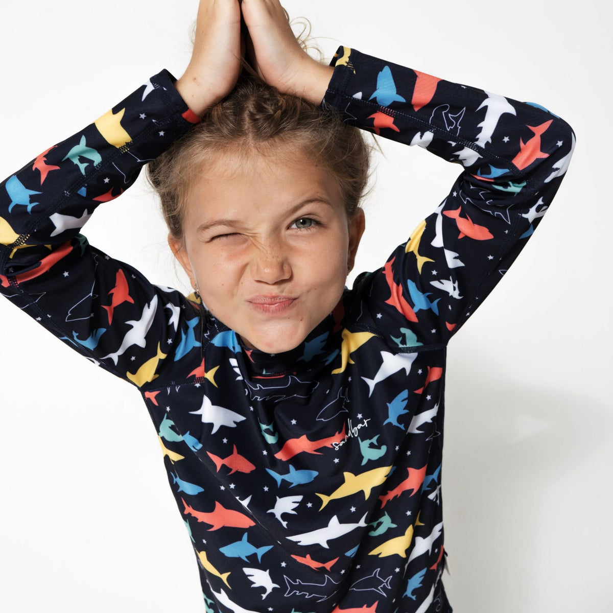 Colourful Sharks Rash Guard - Sandbar Swimwear